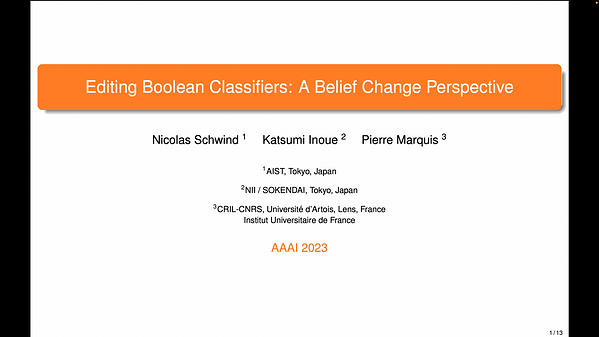 Underline | Editing Boolean Classifiers: A Belief Change Perspective