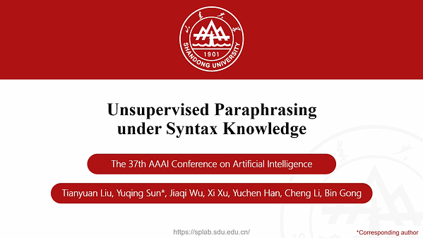 Underline | Unsupervised Paraphrasing under Syntax Knowledge Underline | Unsupervised Paraphrasing under Syntax Knowledge