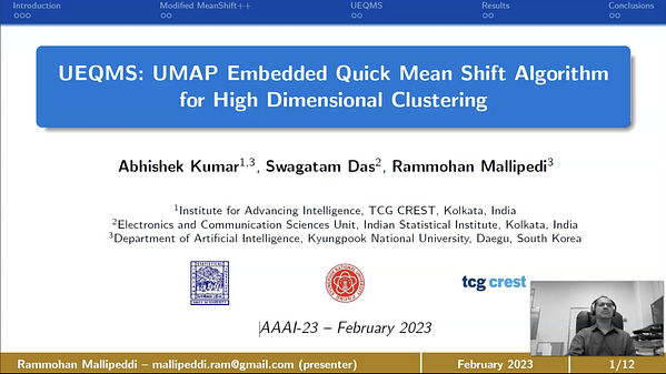 UEQMS: UMAP Embedded Quick Mean Shift Algorithm for High Dimensional ...