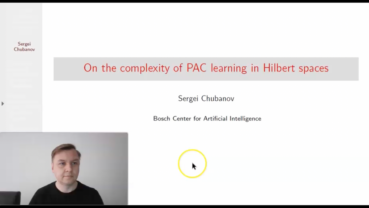 Underline On The Complexity Of Pac Learning In Hilbert Spaces