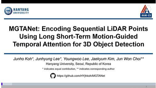 Underline | MGTANet: Encoding Sequential LiDAR Points Using Long Short-Term Motion-Guided ...