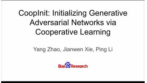 Underline | CoopInit: Initializing Generative Adversarial Networks via Cooperative Learning