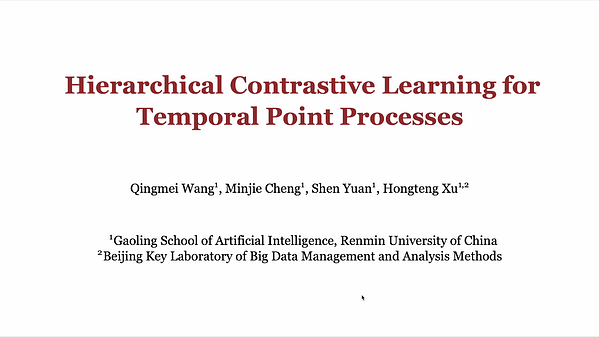 Underline | Hierarchical Contrastive Learning for Temporal Point Processes Underline | Hierarchical Contrastive Learning for Temporal Point Processes