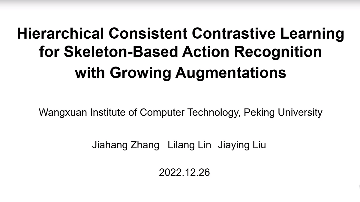 Underline | Hierarchical Consistent Contrastive Learning for Skeleton-Based Action Recognition ...