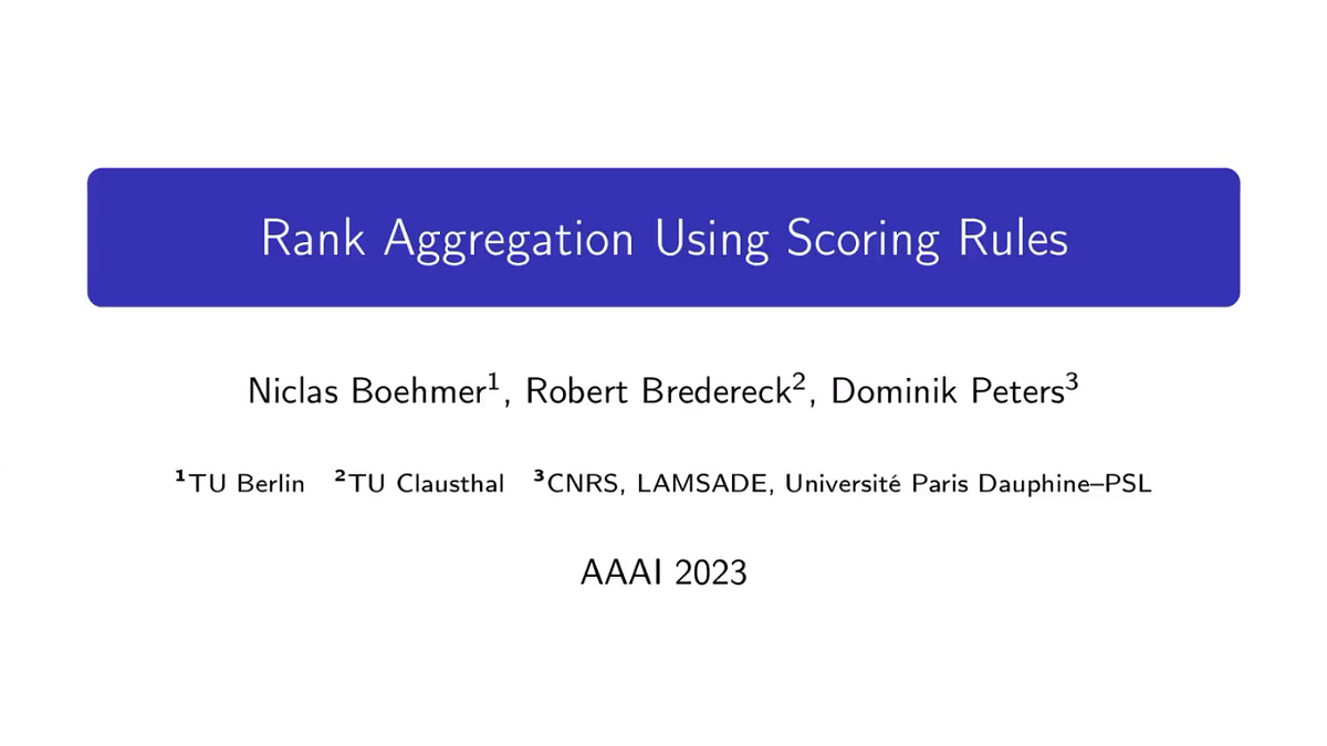 Underline | Rank Aggregation Using Scoring Rules