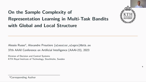Underline | On the Sample Complexity of Representation Learning in Multi-task Bandits with ...