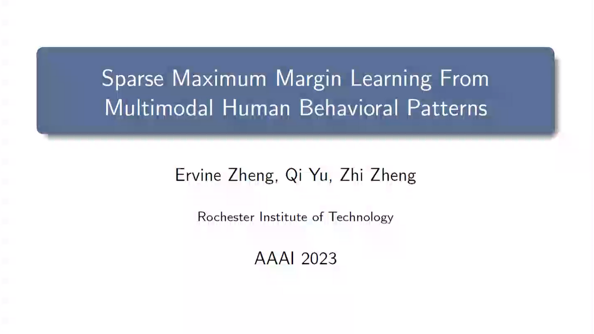 Underline | Sparse Maximum Margin Learning From Multimodal Human Behavioral Patterns