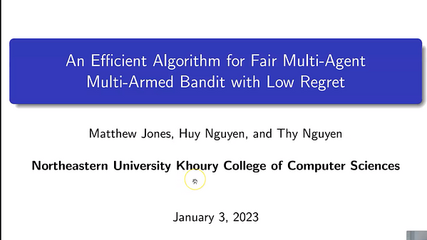 An Efficient Algorithm for Fair Multi-Agent Multi-Armed Bandit with Low ...