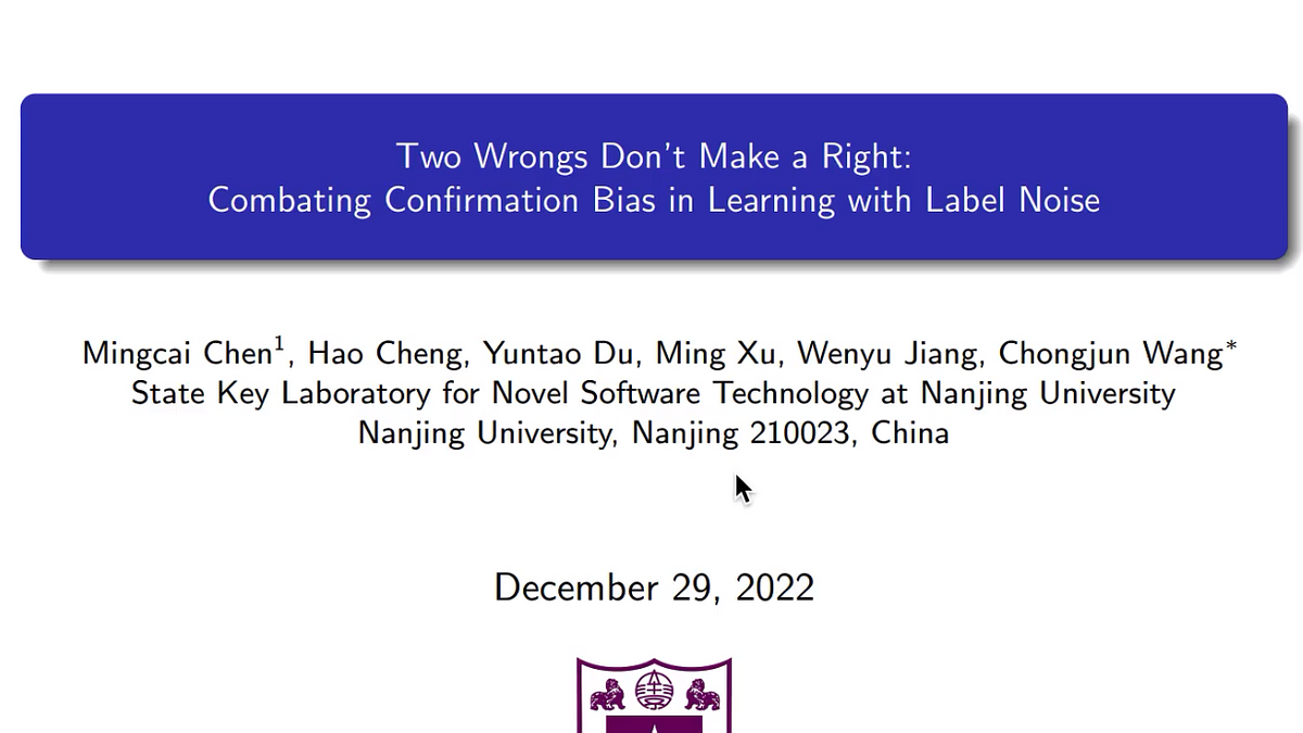 Underline | Two Wrongs Don’t Make a Right: Combating Confirmation Bias in Learning with Label Noise