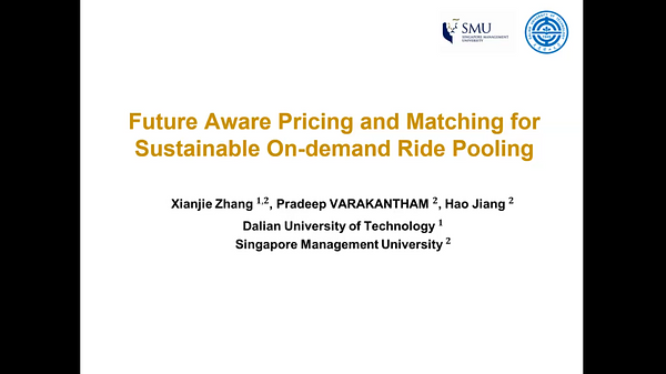 Underline | Future Aware Pricing and Matching for Sustainable On-demand ...