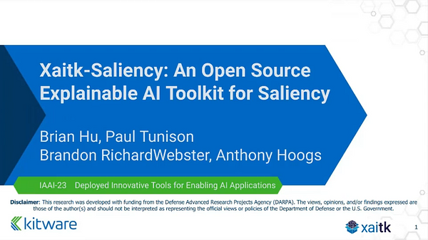 Underline | xaitk-saliency: An Open Source Explainable AI Toolkit for Saliency