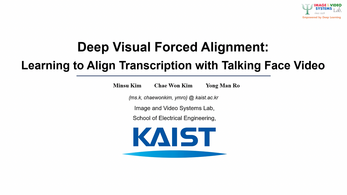 Underline | Deep Visual Forced Alignment: Learning to Align Transcription with Talking Face Video