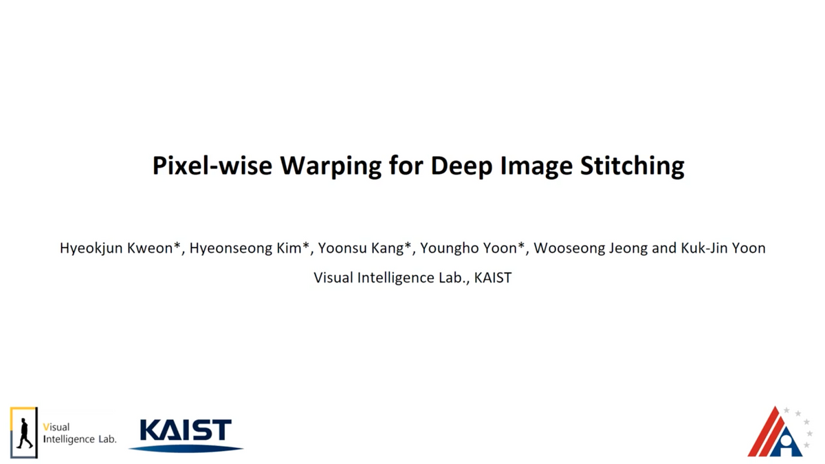 Underline | Pixel-wise Warping for Deep Image Stitching
