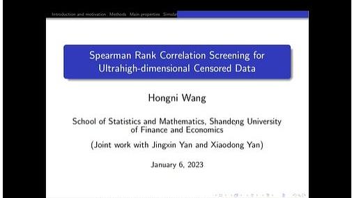 Underline | Spearman Rank Correlation Screening for Ultrahigh-dimensional Censored Data