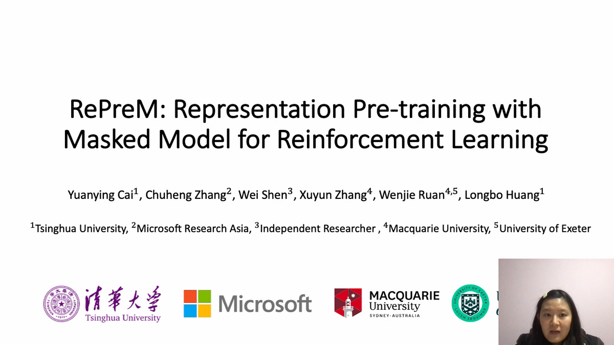 Underline | RePreM: Representation Pre-training with Masked Model for Reinforcement Learning