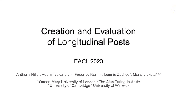 Creation and evaluation of timelines for longitudinal user posts ...