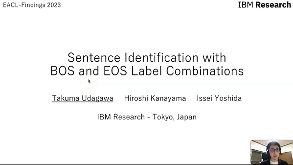 Sentence Identification with BOS and EOS Label Combinations | Underline