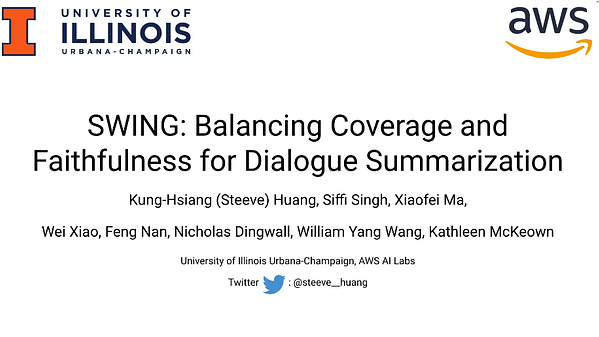 Swing Balancing Coverage And Faithfulness For Dialogue Summarization Underline
