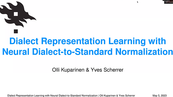 Underline | Dialect Representation Learning with Neural Dialect-to-Standard Normalization