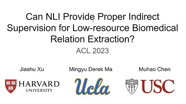 Can NLI Provide Proper Indirect Supervision for Low-resource Biomedical Relation Extraction ...