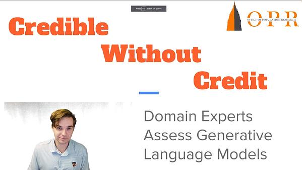 Underline | Credible without Credit: Domain Experts Assess Generative Language Models