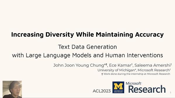 Increasing Diversity While Maintaining Accuracy: Text Data Generation with Large Language Models ...