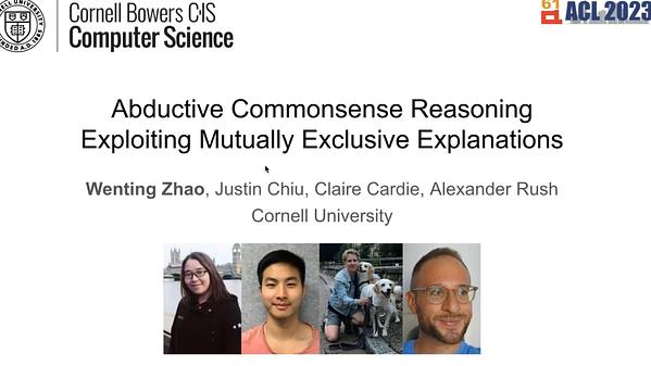 Underline | Abductive Commonsense Reasoning Exploiting Mutually Exclusive Explanations