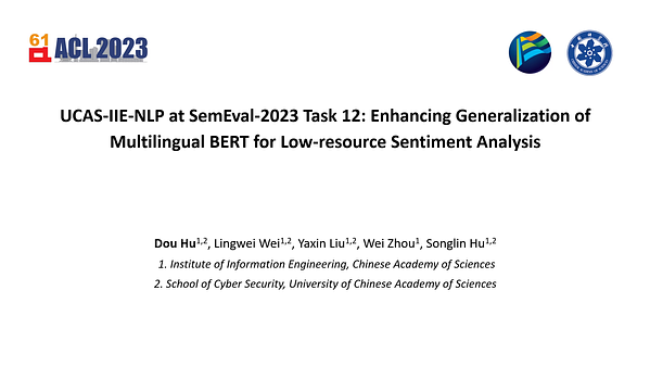 Underline | UCAS-IIE-NLP at SemEval-2023 Task 12: Enhancing ... Underline | UCAS-IIE-NLP at SemEval-2023 Task 12: Enhancing ...