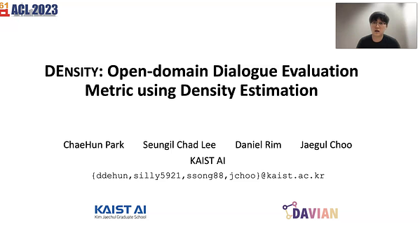 Underline | DEnsity: Open-domain Dialogue Evaluation Metric using Density Estimation