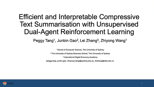 Underline Efficient And Interpretable Compressive Text Summarisation With Unsupervised Dual