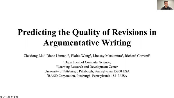 Underline | Predicting the Quality of Revisions in Argumentative Writing Underline | Predicting the Quality of Revisions in Argumentative Writing