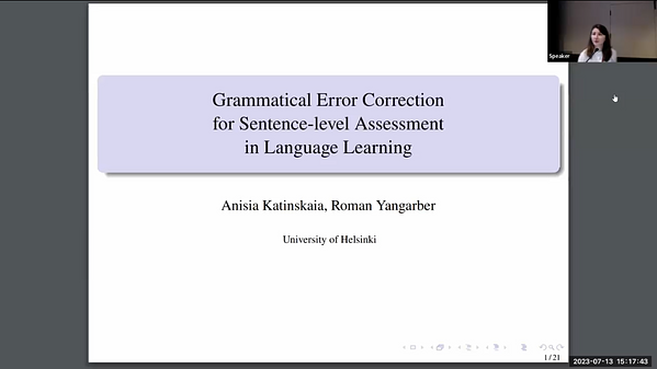 Underline | Grammatical Error Correction for Sentence-level Assessment ...