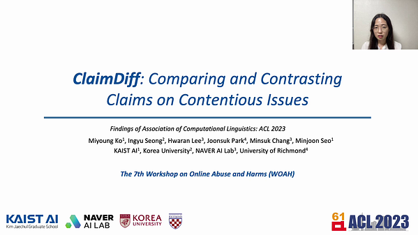 Underline | ClaimDiff: Comparing and Contrasting Claims on Contentious ...