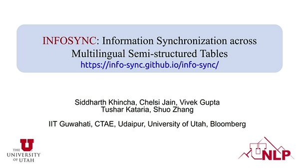 Underline Infosync Information Synchronization Across Multilingual Semi Structured Tables
