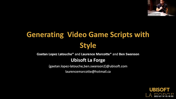 Underline | Generating Video Game Scripts with Style Underline | Generating Video Game Scripts with Style