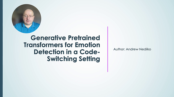 Generative Pretrained Transformers for Emotion Detection in a Code-Switching Setting | Underline
