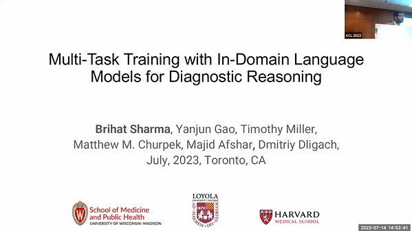 Multi-Task Training with In-Domain Language Models for Diagnostic Reasoning | Underline