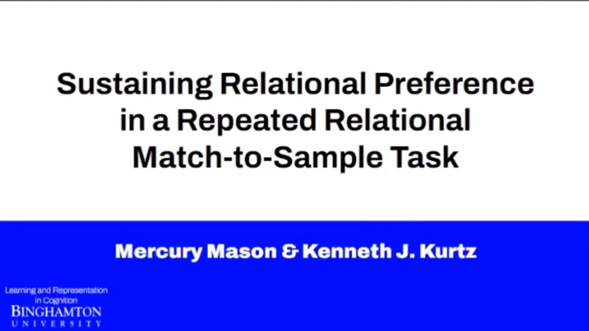 Underline Sustaining Relational Preference In A Repeated Relational Match To Sample Task In