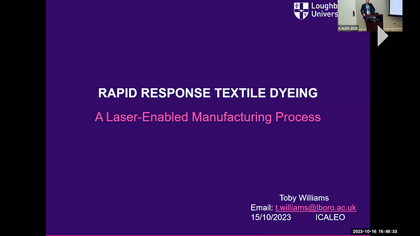 Underline | Rapid Response Textile Dyeing: A Laser-enabled ... Underline | Rapid Response Textile Dyeing: A Laser-enabled ...