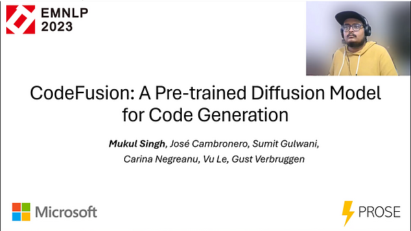Underline | CodeFusion: A Pre-trained Diffusion Model for Code Generation | VIDEO