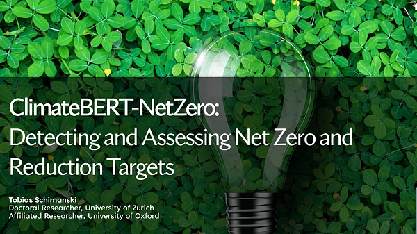Underline | ClimateBERT-NetZero: Detecting and Assessing Net Zero and ...