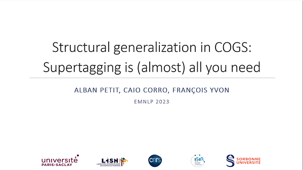 Structural generalization in COGS: Supertagging is (almost) all you ...