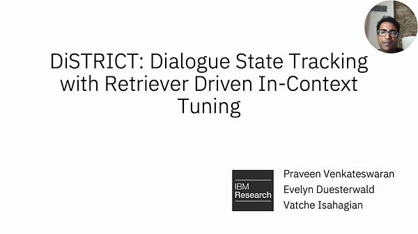 Underline | DiSTRICT: Dialogue State Tracking with Retriever Driven In-Context Tuning