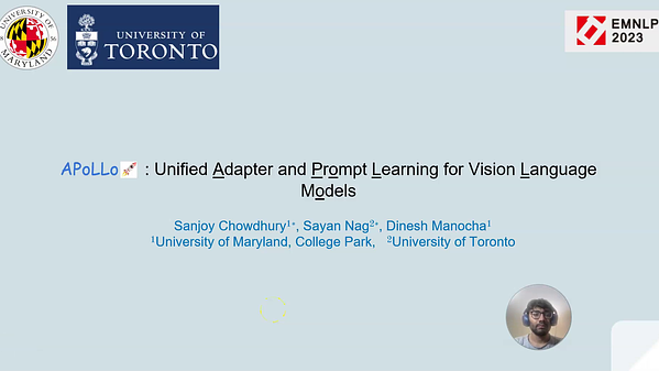 Underline | APoLLo : Unified Adapter and Prompt Learning for Vision Language Models