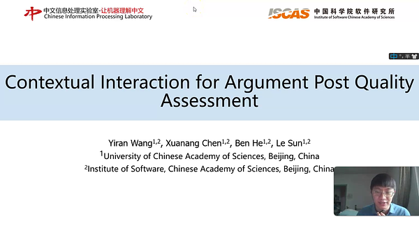 Contextual Interaction for Argument Post Quality Assessment | VIDEO ...