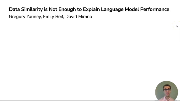 Underline | Data Similarity is Not Enough to Explain Language Model Performance | VIDEO