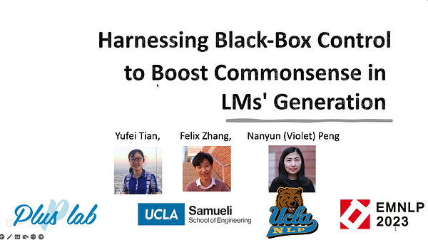 Harnessing Black-Box Control to Boost Commonsense in LM’s Generation | VIDEO | Underline