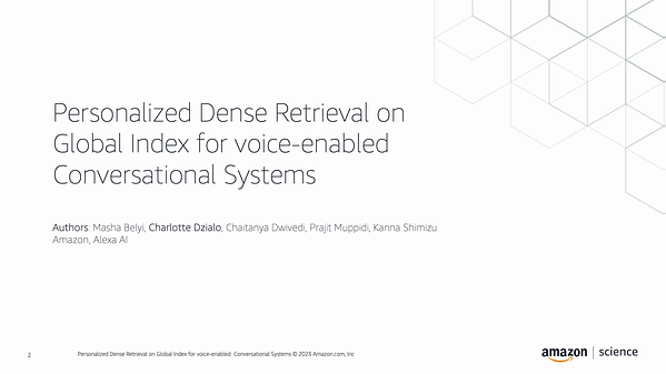 Underline | Personalized Dense Retrieval on Global Index for Voice-enabled Conversational Systems