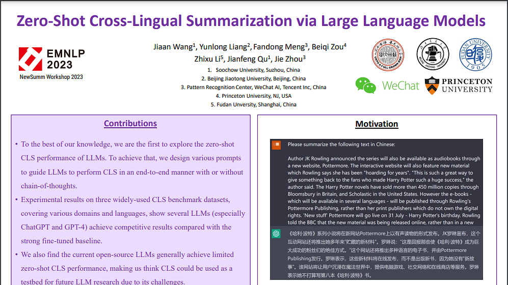 Underline | Zero-Shot Cross-Lingual Summarization via Large Language Models Underline | Zero-Shot Cross-Lingual Summarization via Large Language Models