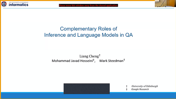 Underline | Complementary Roles of Inference and Language Models in QA Underline | Complementary Roles of Inference and Language Models in QA